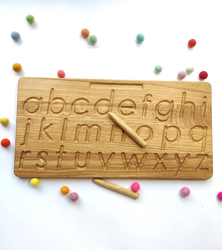 Montessori alphabet tracing board – Skilli Wood